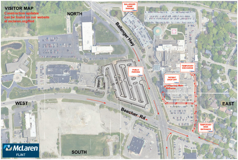 McLaren Flint Main Entrance Construction